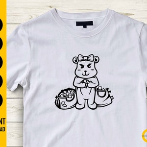 Teddy Bear Girl Money Bags SVG | Counting Cash SVG | Rich Savage Hip ...