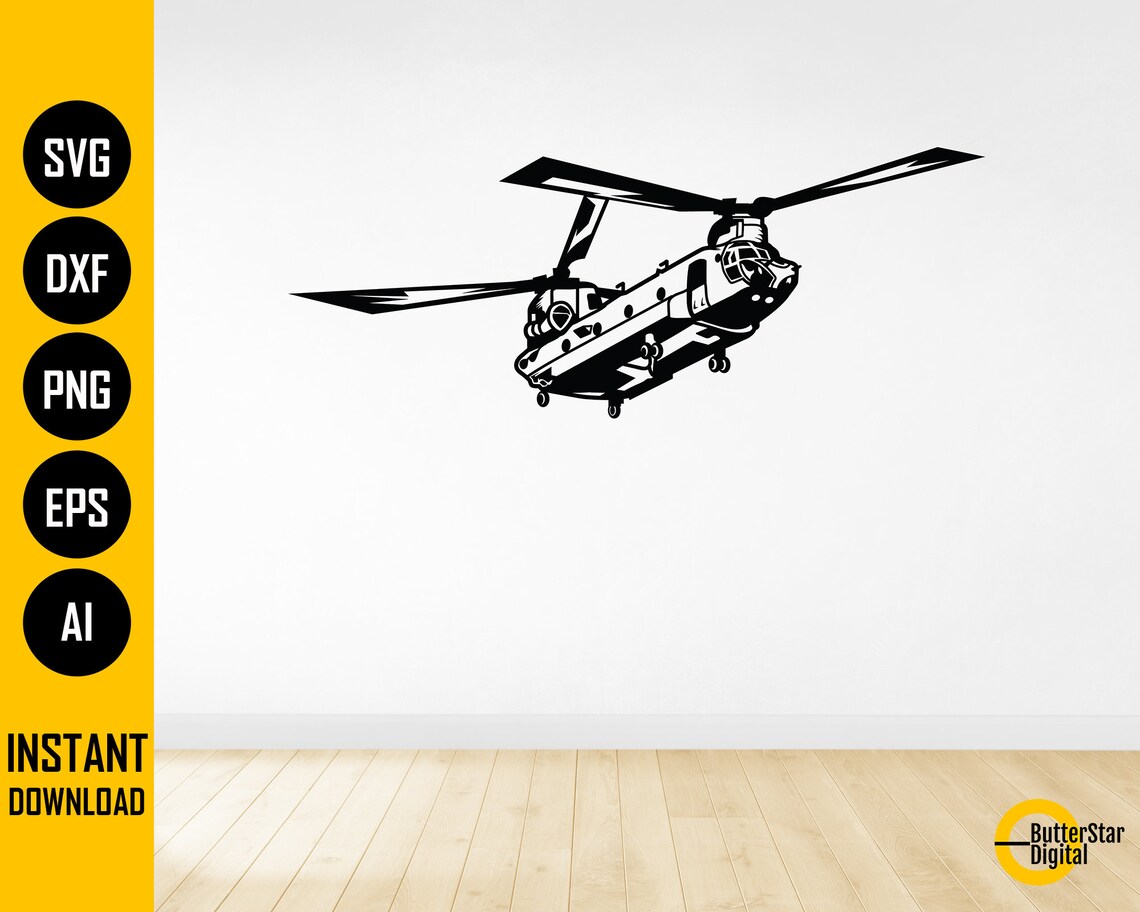 Chinook Helicopter SVG Army Military Decal Sticker Graphics | Etsy