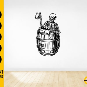 Beer Barrel Skeleton SVG | Party Alcoholic Drink Bar Pub Keg Mug Bottle ...