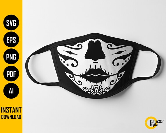 dxf files Skull mask svg skull mask cut file clipart. teeth svg ...
