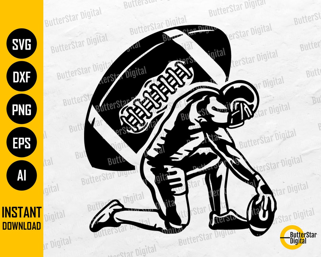 Football Player Kneeling SVG | Football Team SVG | Cricut Silhouette ...