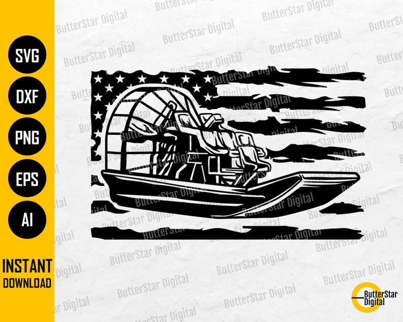 US Airboat SVG River Life SVG Boat Decal Graphics T-shirt - Etsy Australia