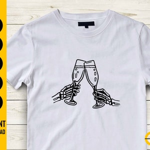 Skeleton Champagne Toast SVG | Cheers SVG | Party SVG | Celebration Svg ...