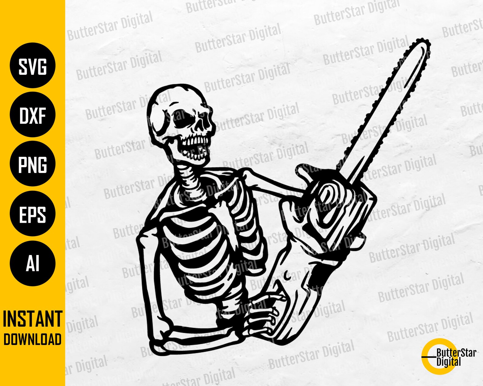 Skeleton With Chainsaw SVG Logger SVG Lumberjack SVG - Etsy