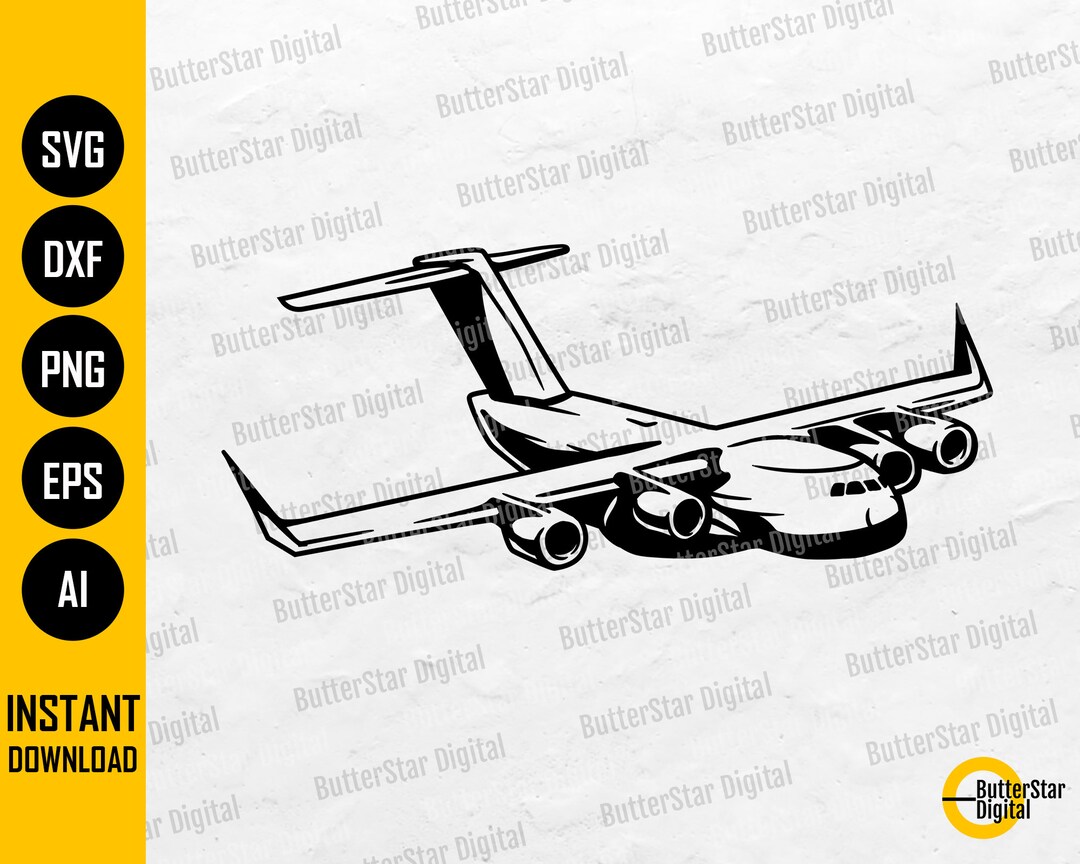 Cargo Aircraft SVG | Airplane Stencil Vinyl Sticker Graphic | Cricut ...