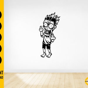 Zombie Middle Finger SVG Funny Halloween Decoration T-shirt Sticker ...