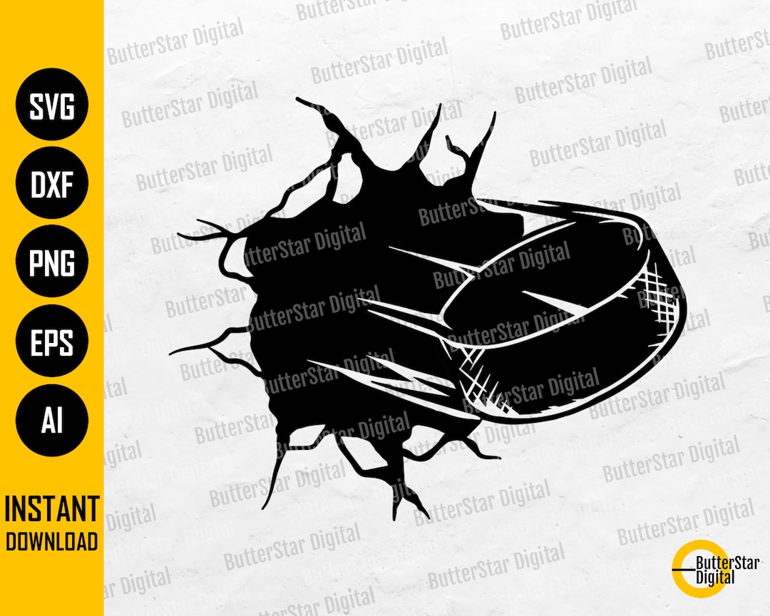 Smashing Hockey Puck SVG | Sports T-shirt Wall Art Decal Sticker ...