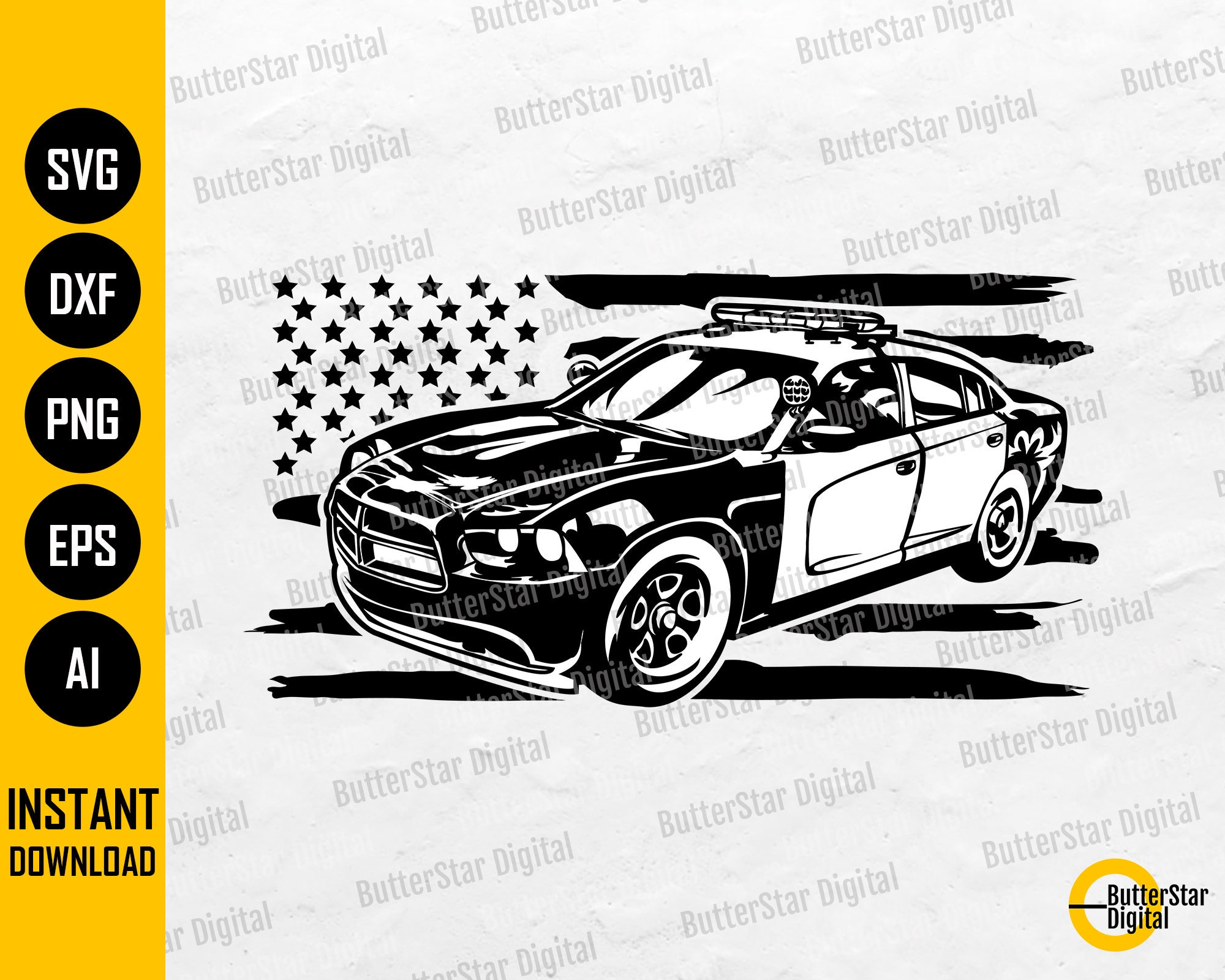 US Police Car SVG American Cop Svg USA Emergency Patrol | Etsy