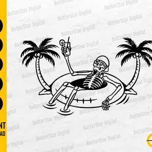 Skeleton Floating SVG | Beach SVG | Tropical SVG | Summer Surf Sun Sand ...