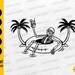 Skeleton Floating SVG | Beach SVG | Tropical SVG | Summer Surf Sun Sand ...