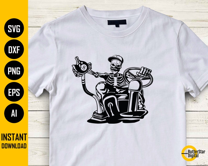 Skeleton Driver SVG Death Trucker SVG Driving Decals Shirt | Etsy