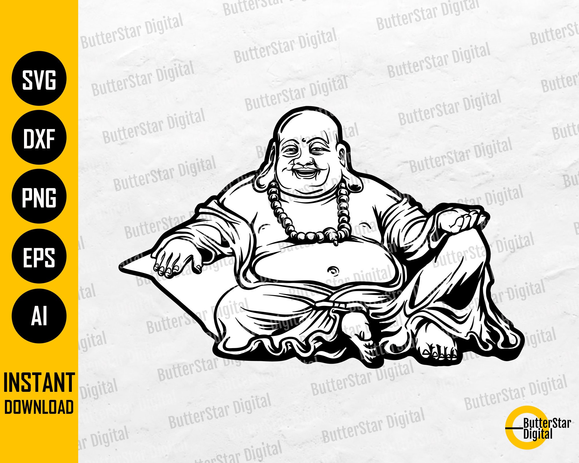 Fat Buddha SVG | Lächelnder Buddha SVG | Lachender Buddha SVG | Budai ...