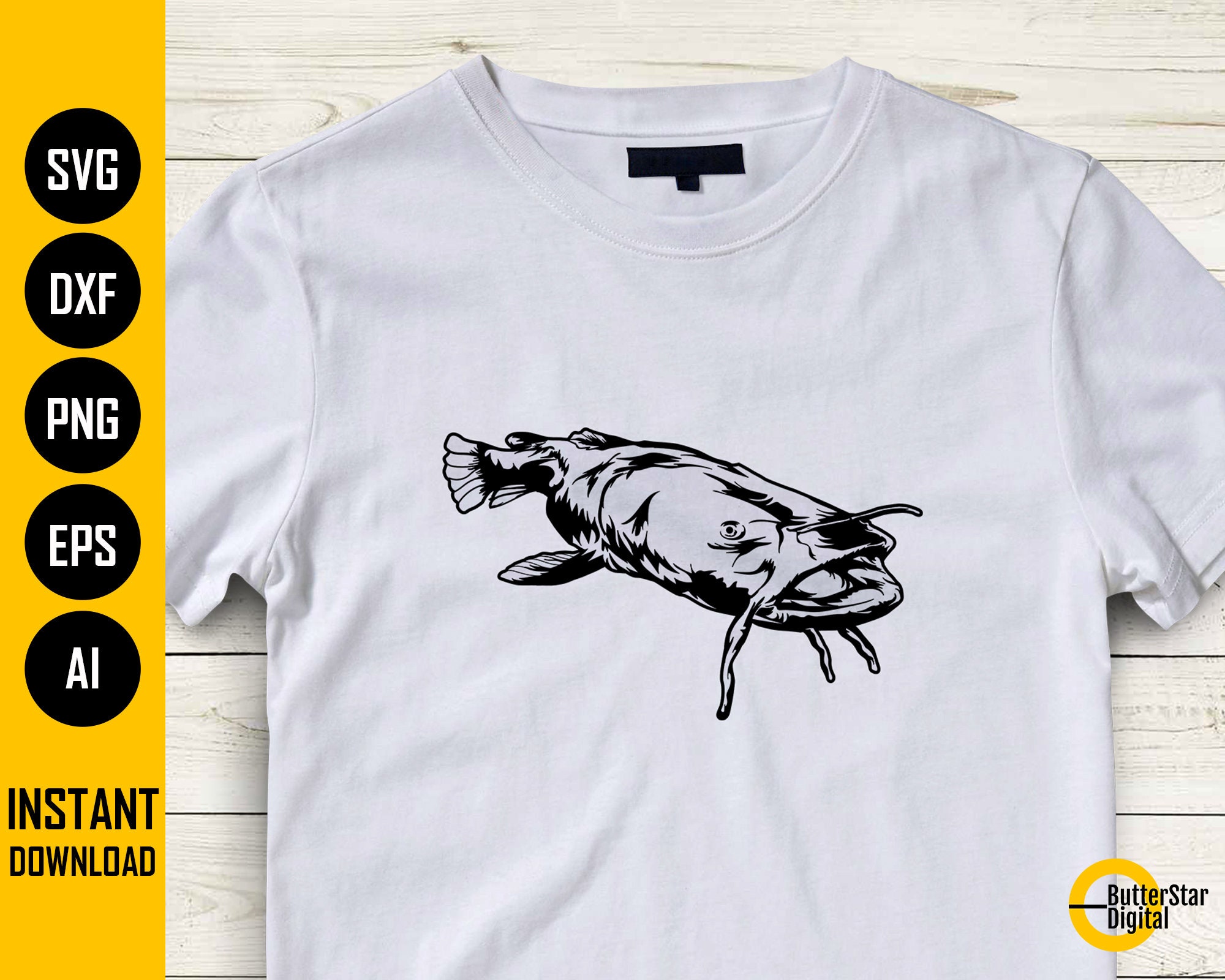 Flathead Catfish SVG | Flatheads SVG | Fish Decal Graphics Drawing ...