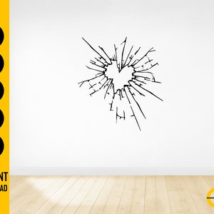 Shattered Glass Heart SVG | Love Decal Wall Art Sticker T-shirt ...