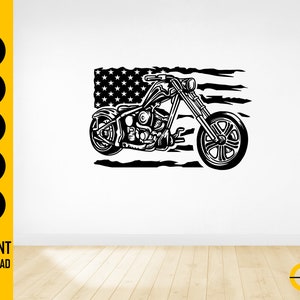 US Chopper Motorcycle SVG American Biker Svg USA Big Bike T-shirt Decal ...