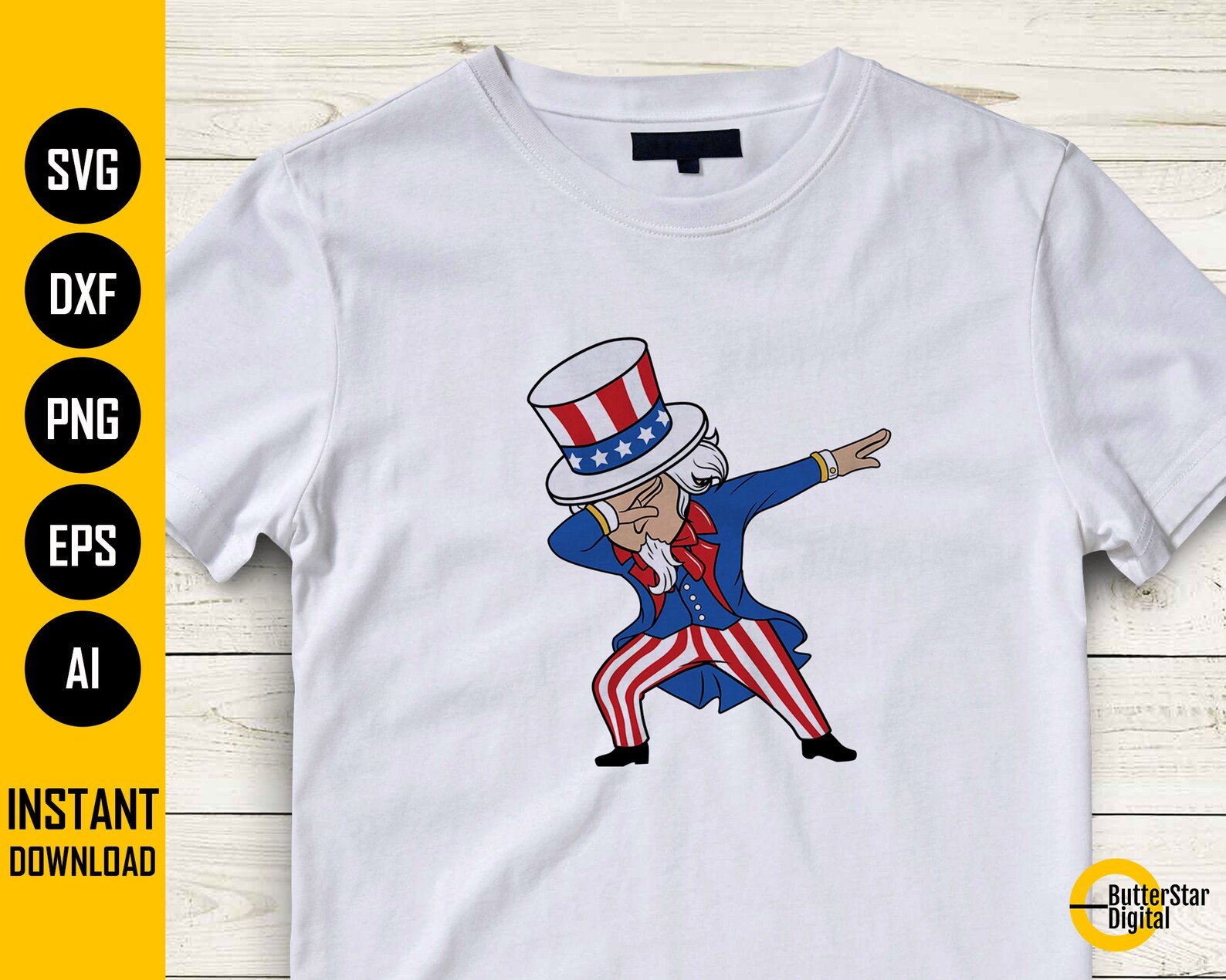 Dabbing Uncle Sam SVG | Cute Funny 4th of July T-shirt Graphics Sticker ...