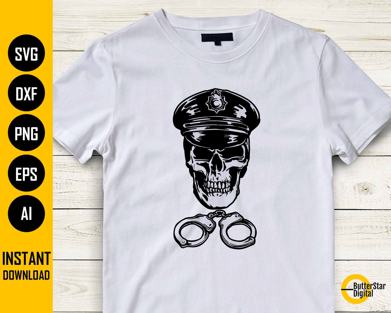 Police Skull With Handcuffs SVG Skeleton Cop SVG Emergency - Etsy