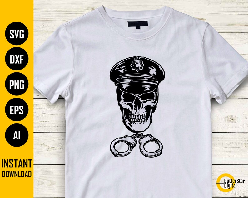 Police Skull With Handcuffs SVG Skeleton Cop SVG Emergency - Etsy