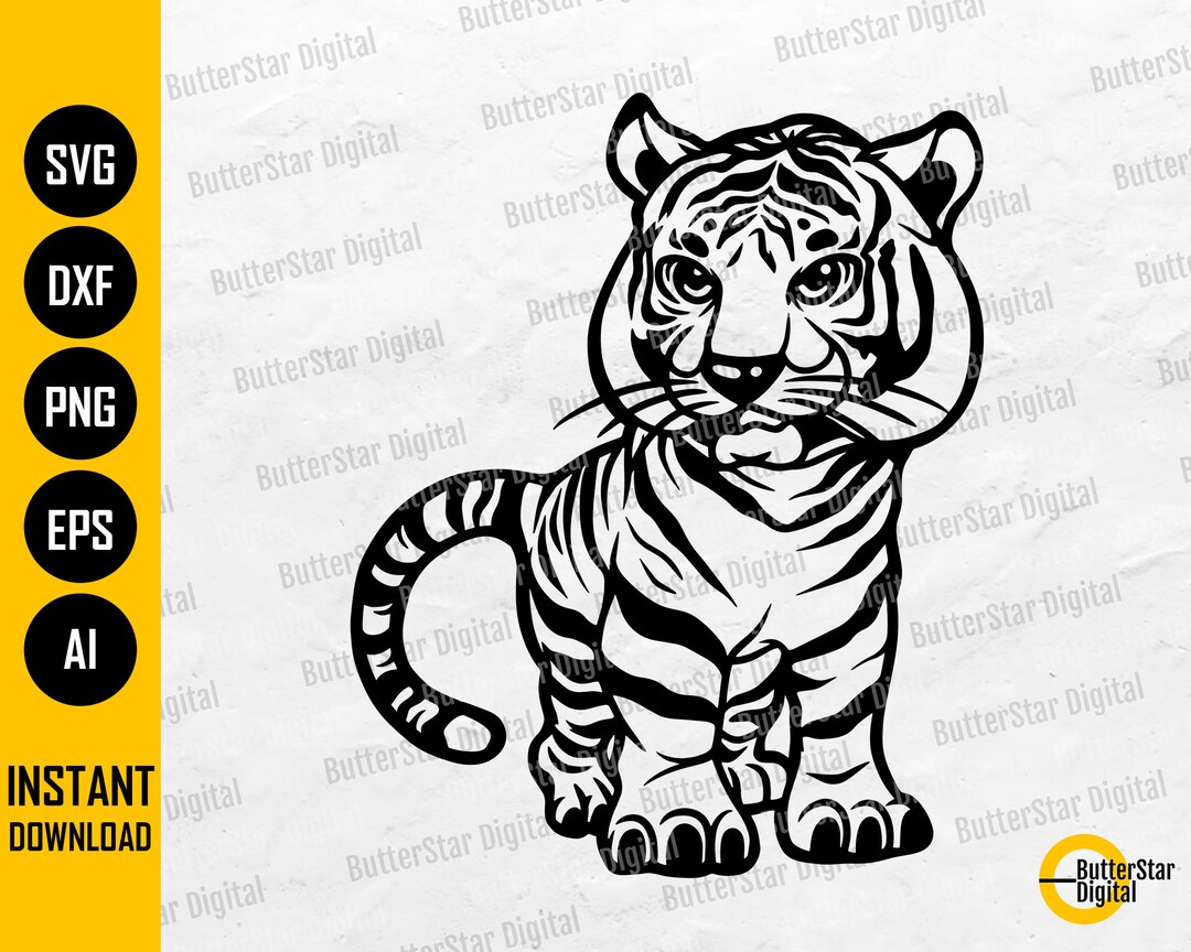 Chibi Tiger SVG | Cute Wild Animal Illustration Drawing Graphics ...