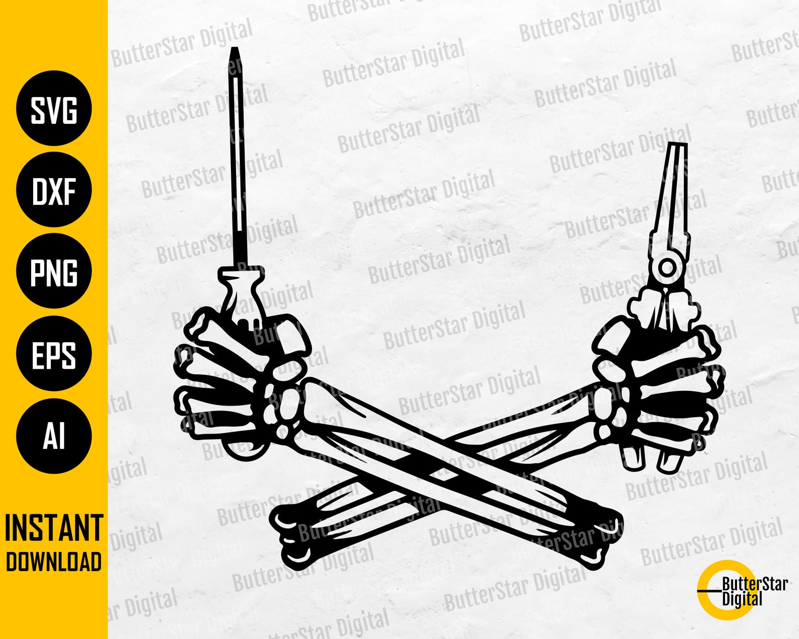 Crossbones Electrician SVG Electrical Tools SVG Repair | Etsy