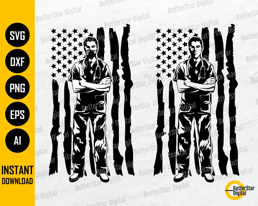 US Male Nurse SVG | American Nurse SVG | Usa Nursing Svg | Nurse Life ...