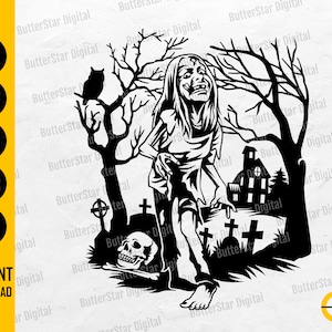 Zombie Girl SVG | Scary Monster SVG | Halloween Wall Art Decal Sticker ...
