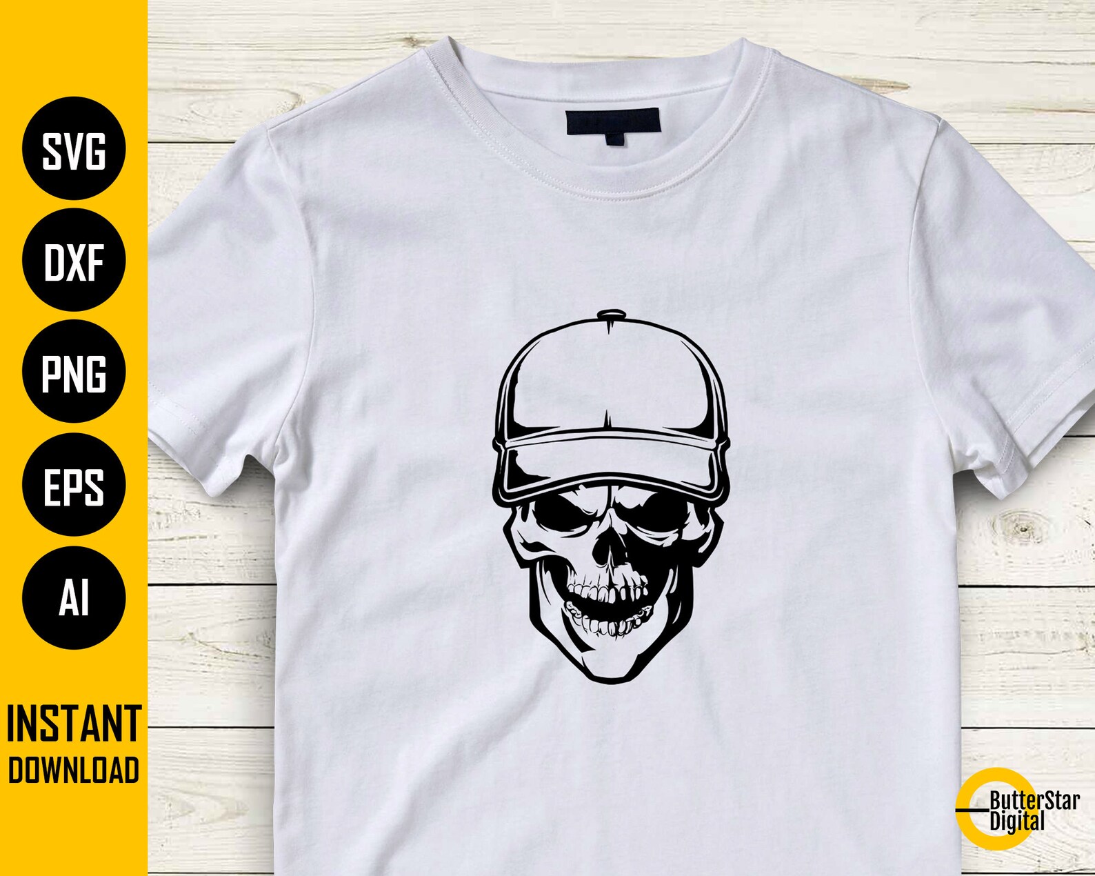Dad Hat Skull SVG Skeleton Baseball Cap SVG Gothic T-shirt - Etsy