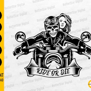 Ride or Die SVG | Skeleton Biker SVG | Motorcycle T-shirt Decal ...