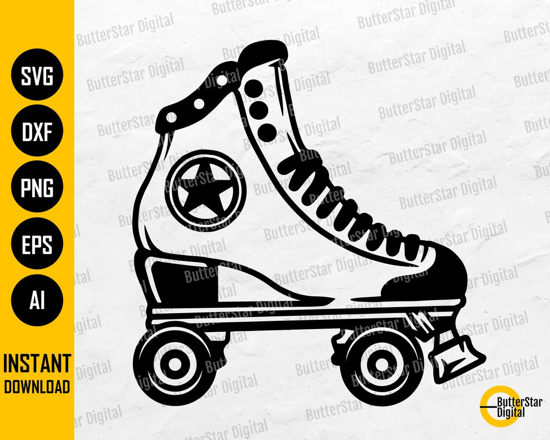 Cute Roller Skate SVG | Roller Skating Drawing Image Illustration ...