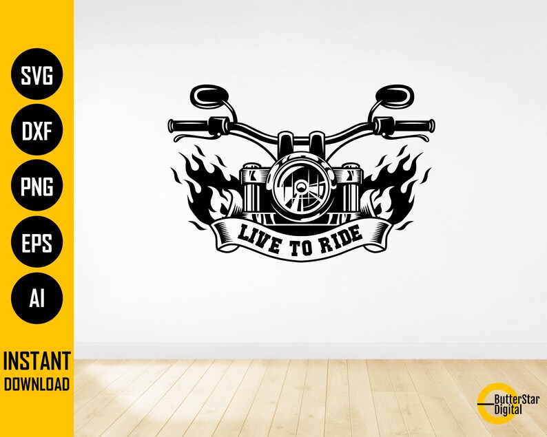 Motorcycle Front Facing Flaming Handlebars SVG Biker T-shirt - Etsy