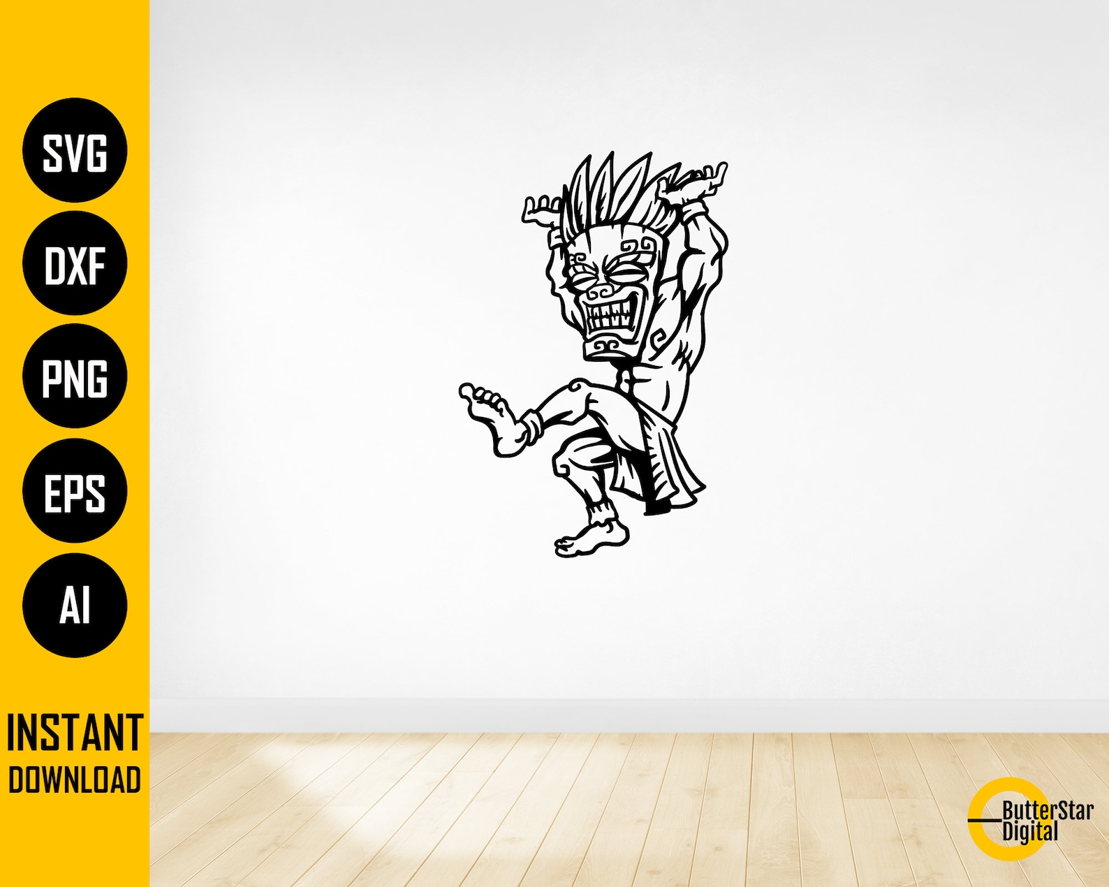 Tiki Man Dancing SVG | Beach Party SVG | Dance SVG | Fun Hawaiian ...