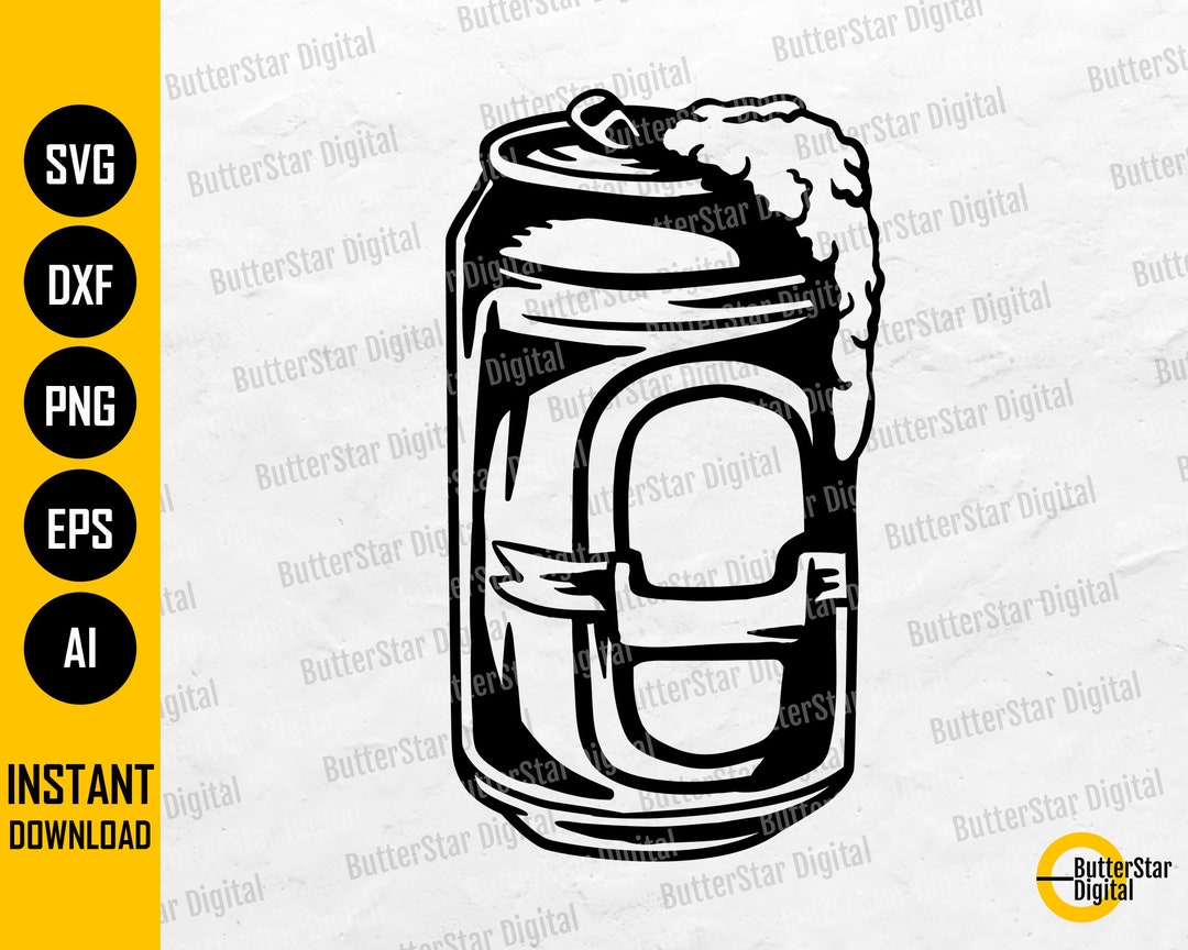 Opened Can of Beer SVG | Drinking T-shirt Decal Stickers Graphics ...