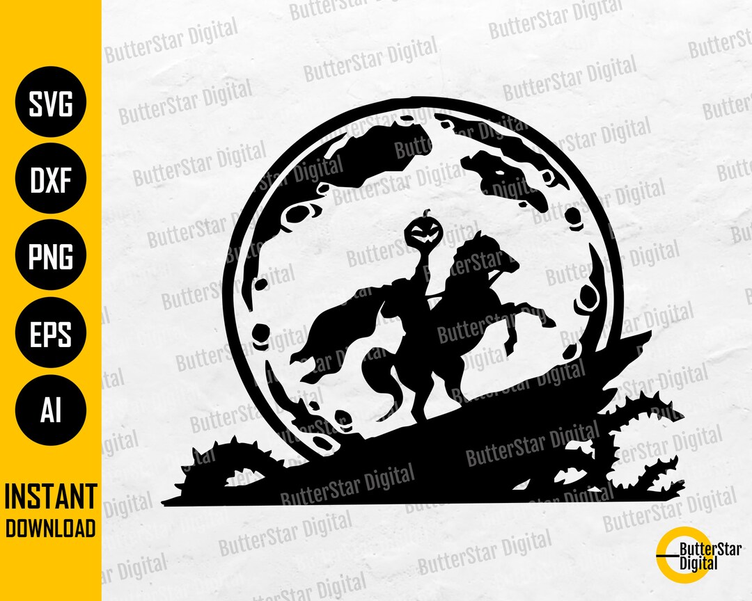 Full Moon Headless Horseman SVG | Halloween Decal T-shirt Vinyl Wall ...