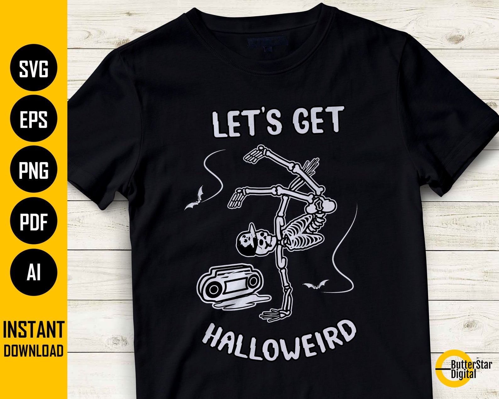 Let's Get Halloweird SVG Weird Dancing Skeleton Funny - Etsy
