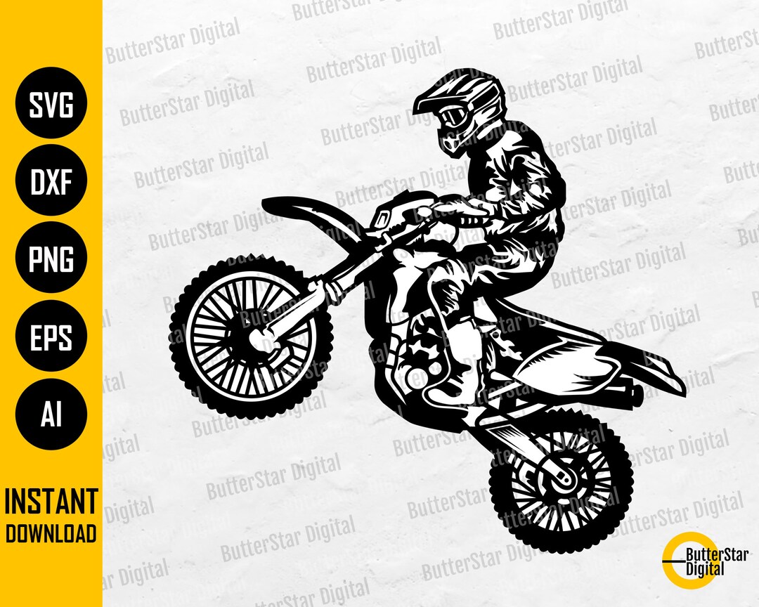 Motorcycle Racer SVG | Dirt Bike PNG | Offroad Racing Circuit Vehicle ...