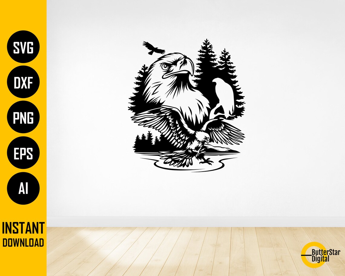 Eagle SVG | Flying Bird SVG | Forest Animal T-shirt Decal Graphics ...