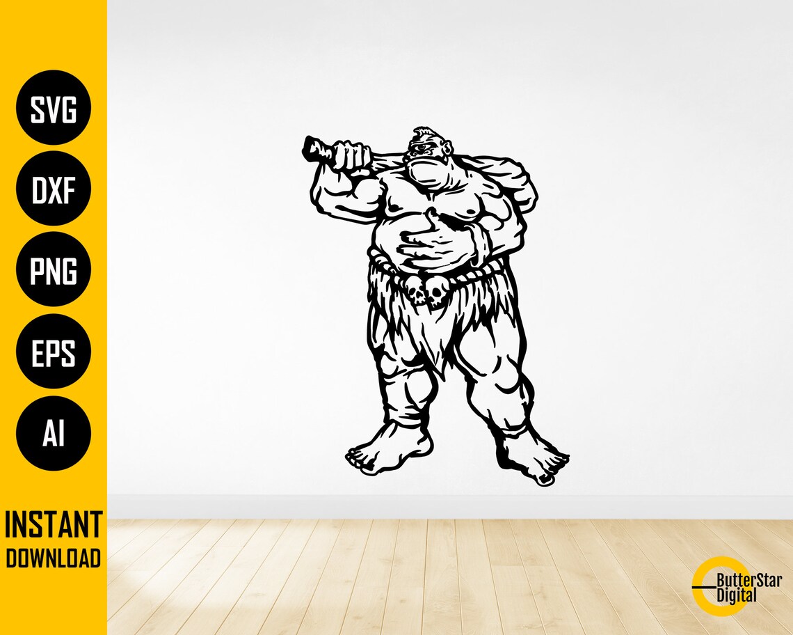 Cyclops With Club SVG | Giant Monster SVG | Mythical Creature SVG ...