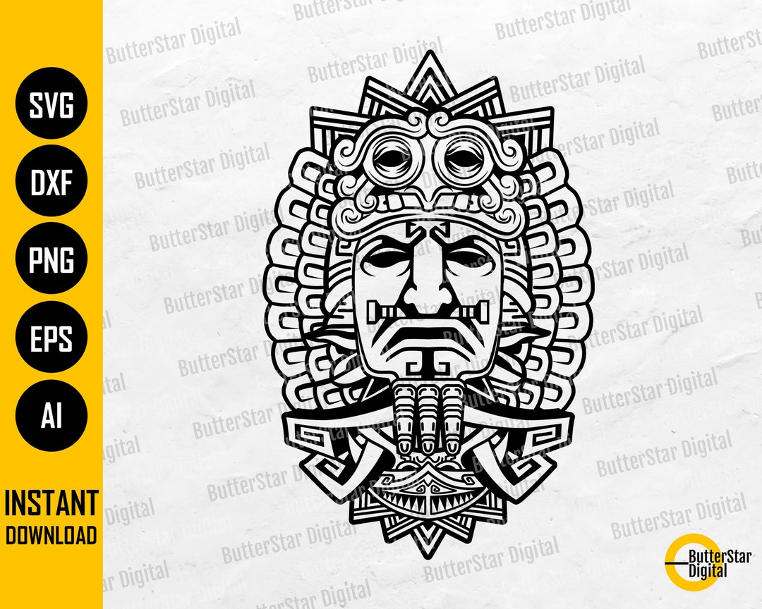 Aztec Mask SVG | Ancient Civilization SVG | Indian Mayan Native Tribal ...