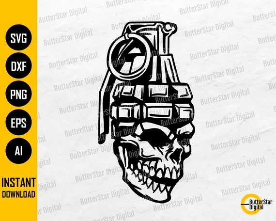 Skull Grenade SVG Army Infantry War Weapon Bomb Death - Etsy