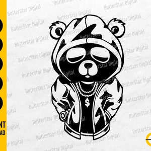 Dope Bear SVG | Teddy SVG | Hoodie Shades Bling Fresh Savage Hip Hop ...