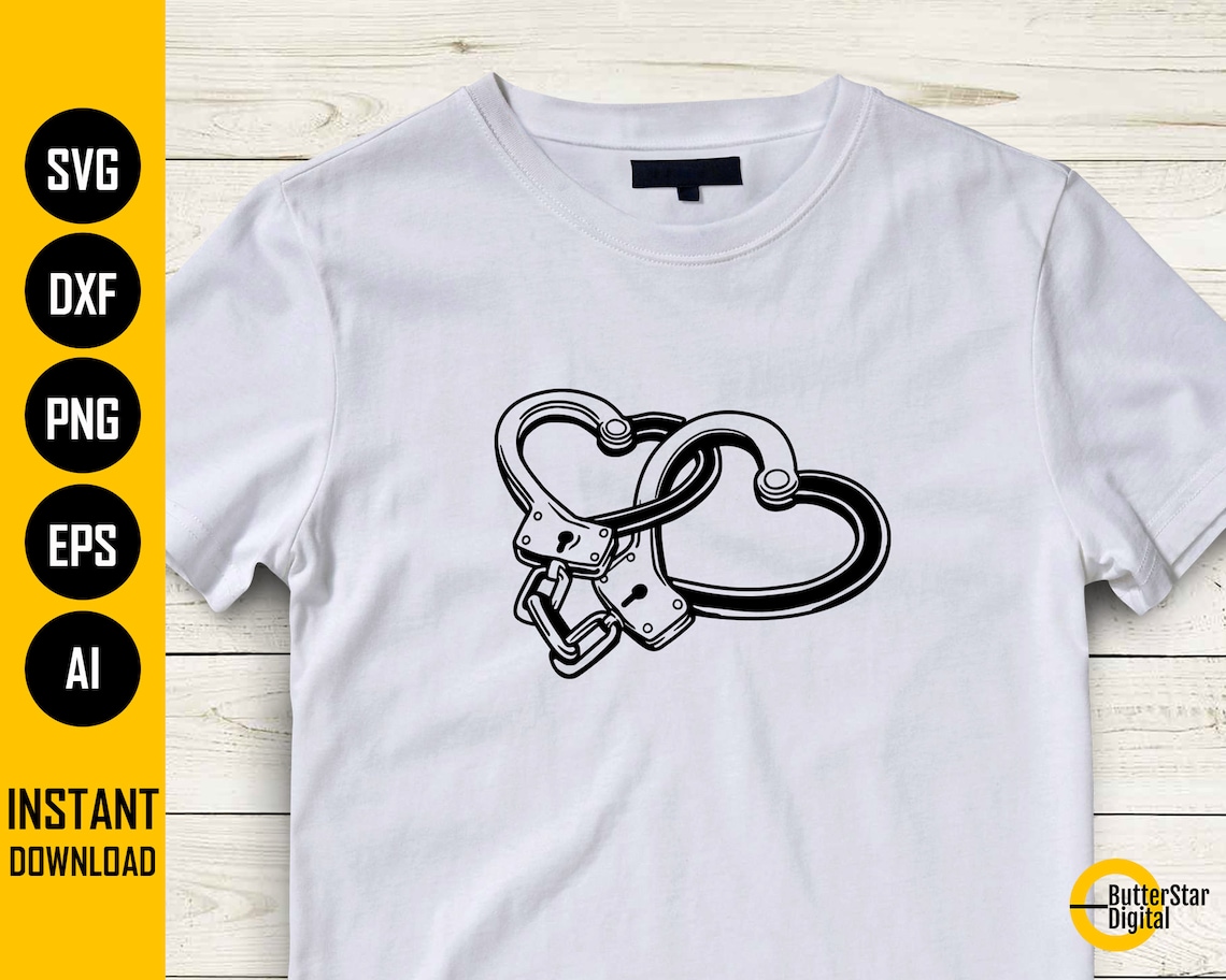 Heart Hand Cuffs SVG Love Handcuffs SVG Restraint Chains - Etsy