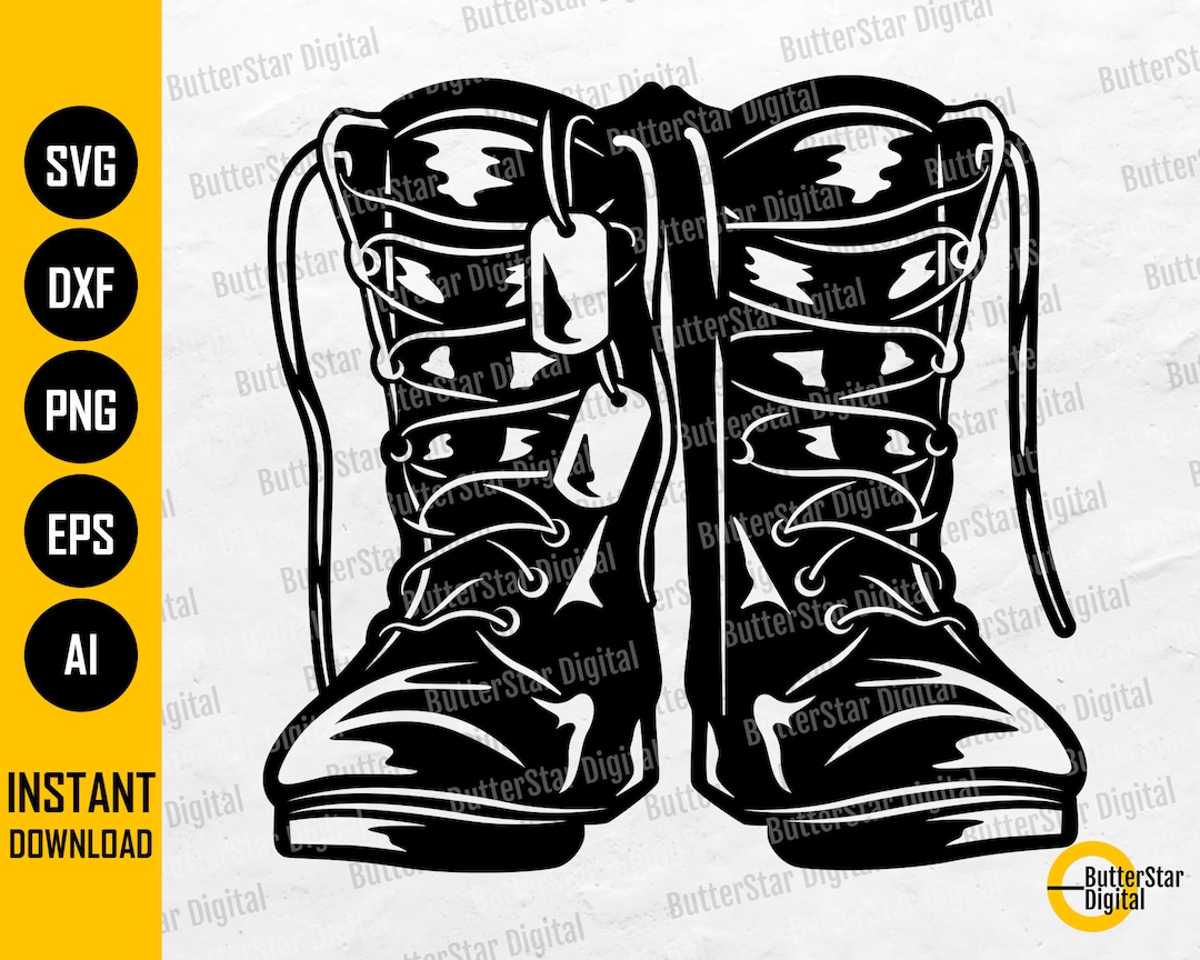 Boots With Dog Tag SVG | Infantry SVG | Battallion SVG | Squad Svg ...