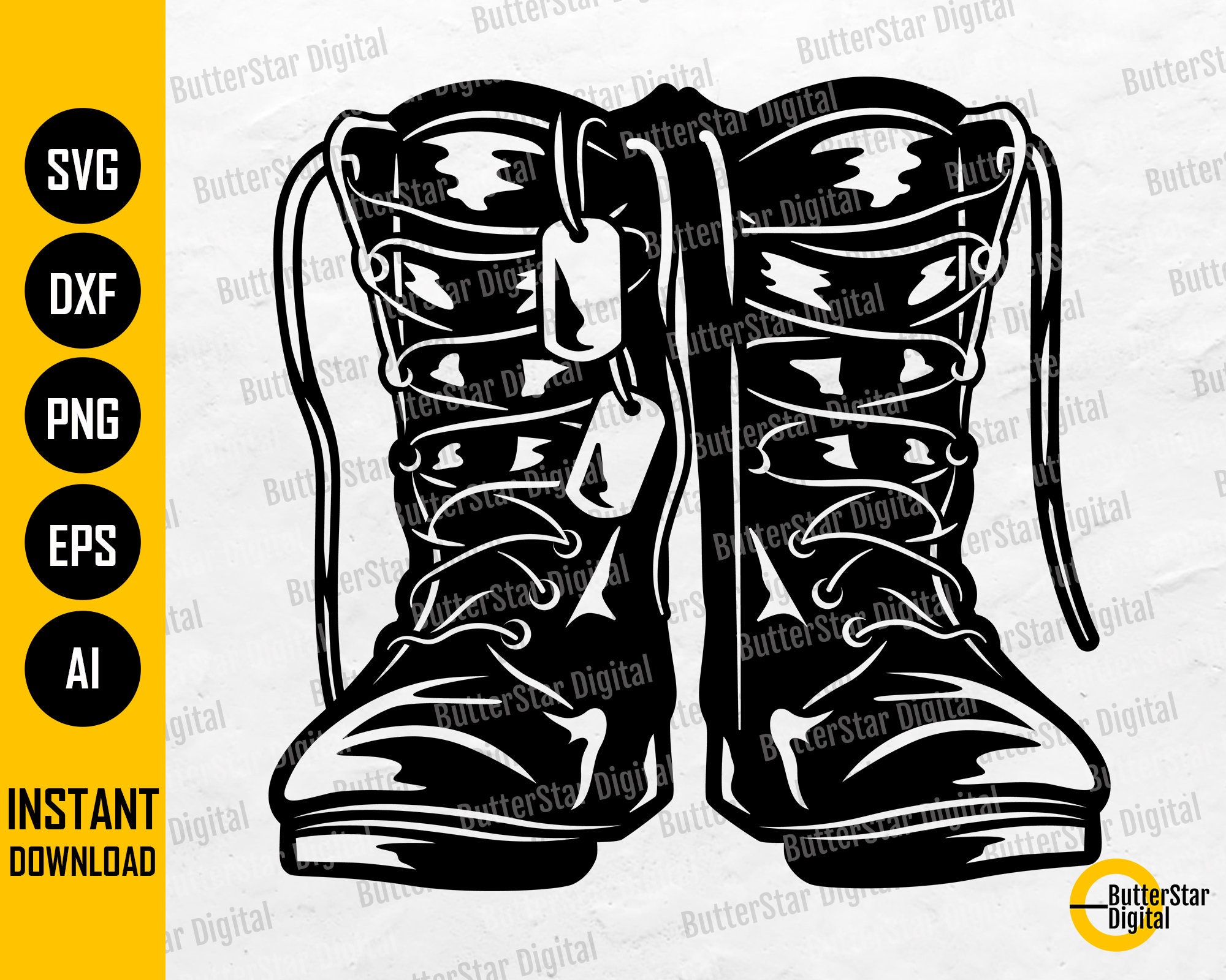 Boots With Dog Tag SVG Infantry SVG Battallion SVG Squad - Etsy Canada