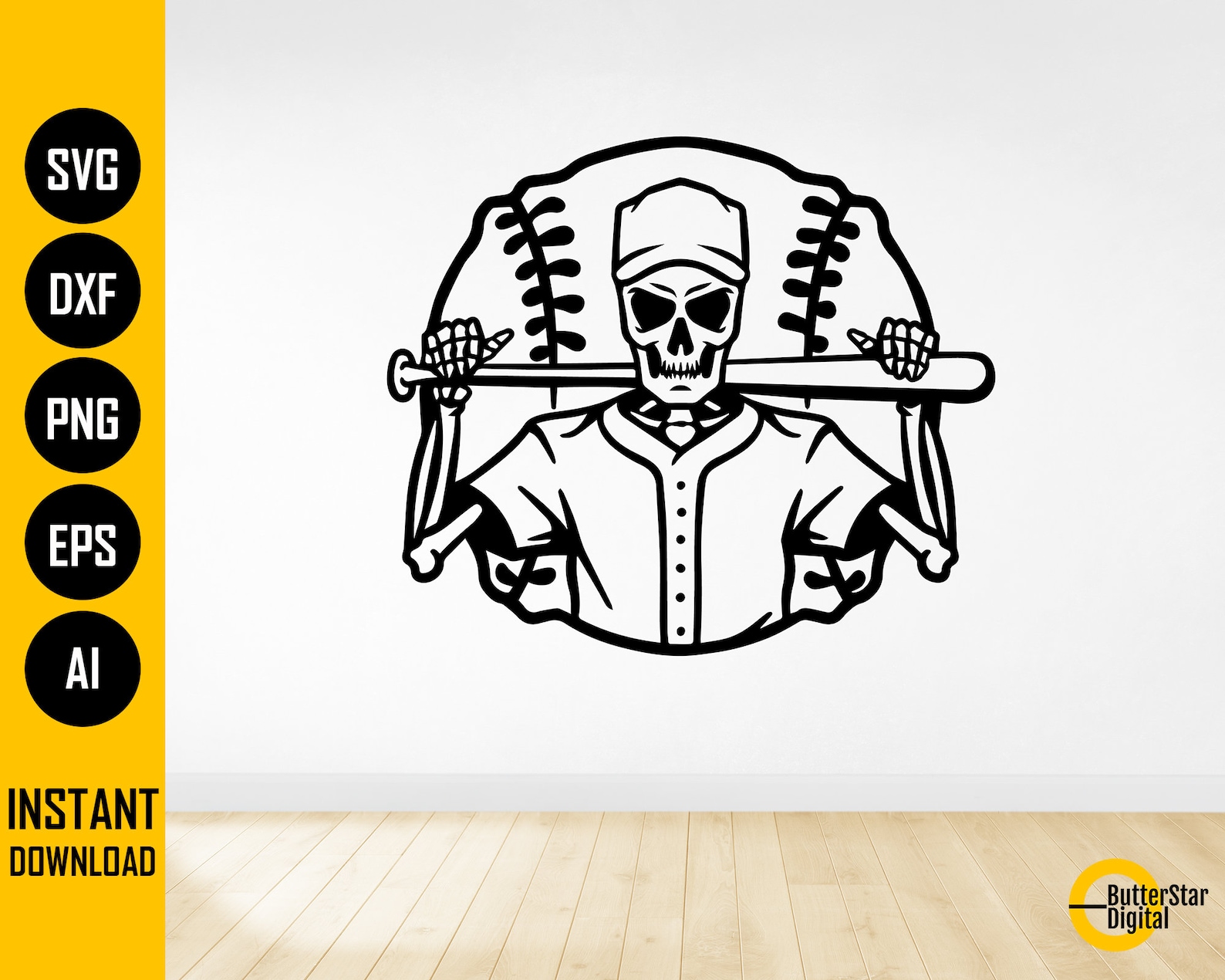 Baseball Skeleton SVG | Batter SVG | Sports T-shirt Sticker Decal ...