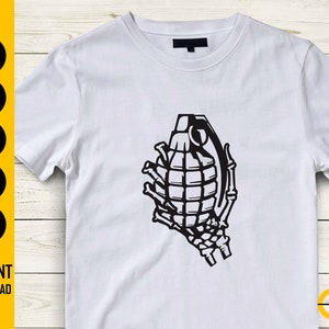 Skeleton Hand Grenade SVG Army Military War Weapon Bomb Death Explosive ...