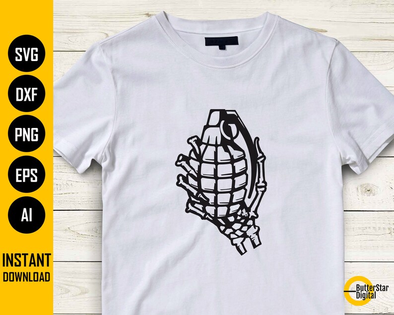 Skeleton Hand Grenade SVG Army Military War Weapon Bomb - Etsy