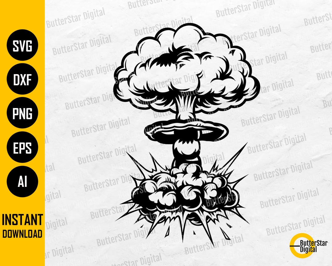 Mushroom Cloud SVG | Nuclear Explosion SVG | Atomic Bomb SVG | Boom Svg ...