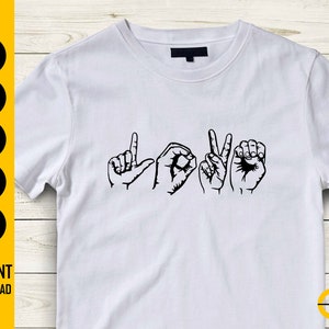 LOVE Hand Signs SVG | Cute Tattoo Decal Symbol T-shirt Sticker Graphic ...