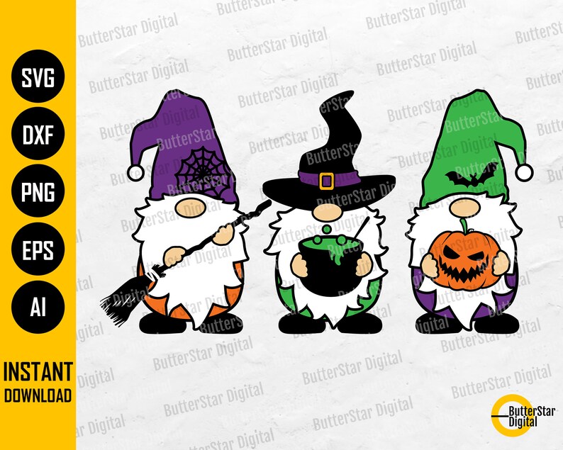 Halloween Gnomes SVG Spooky SVG Cute Gnome T-shirt Sticker - Etsy