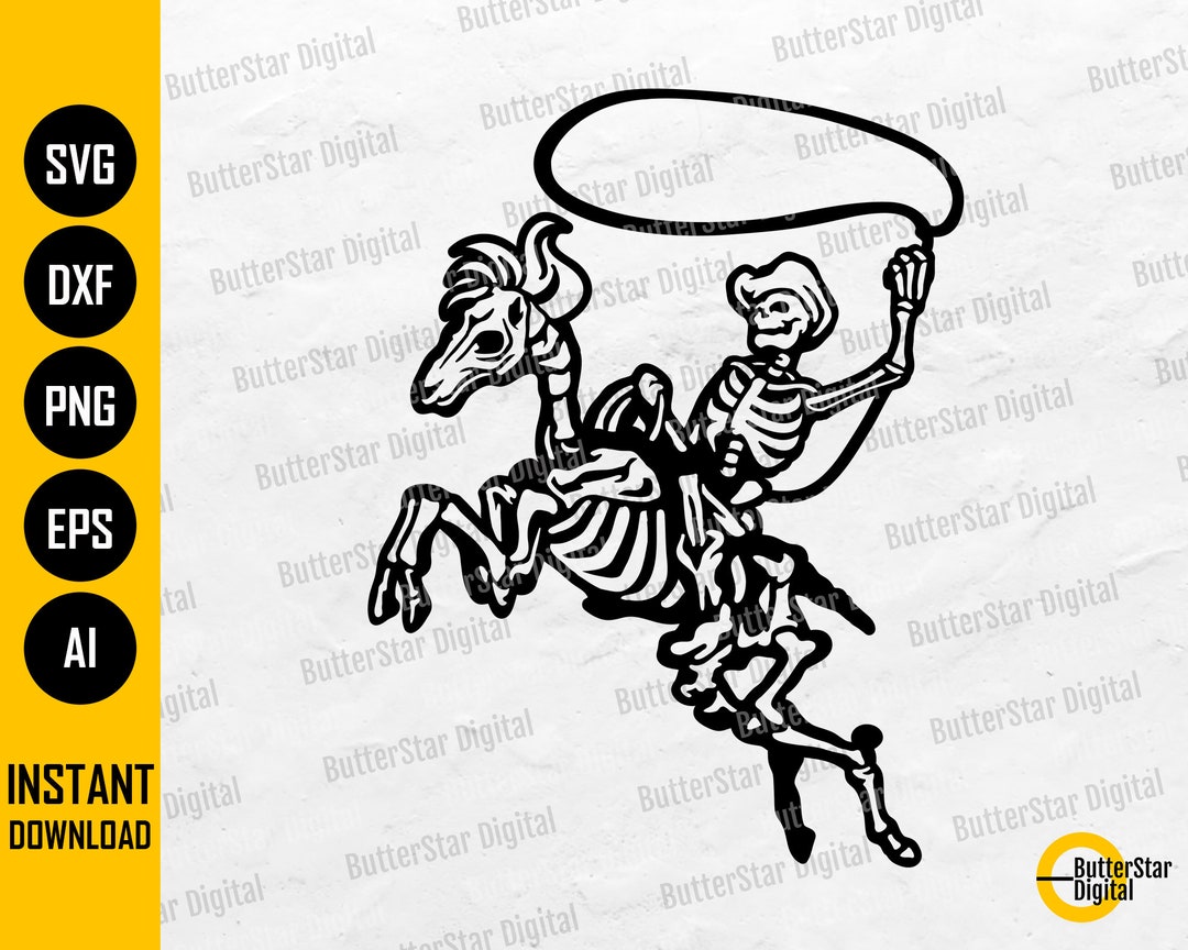 Lassoing Skeleton Cowboy SVG | Lasso SVG | Western Decals T-shirt ...